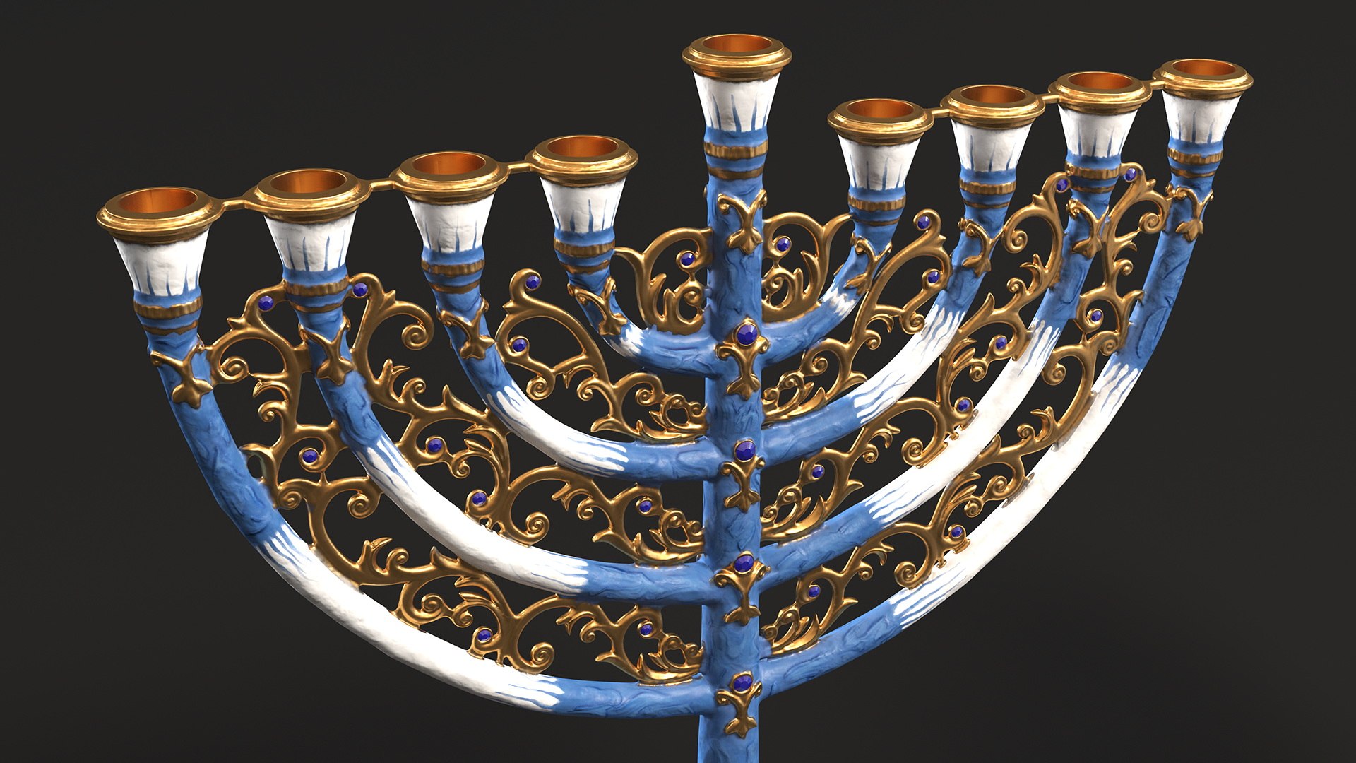 3D Hanukkah Candlesticks Collection Model - TurboSquid 2038972