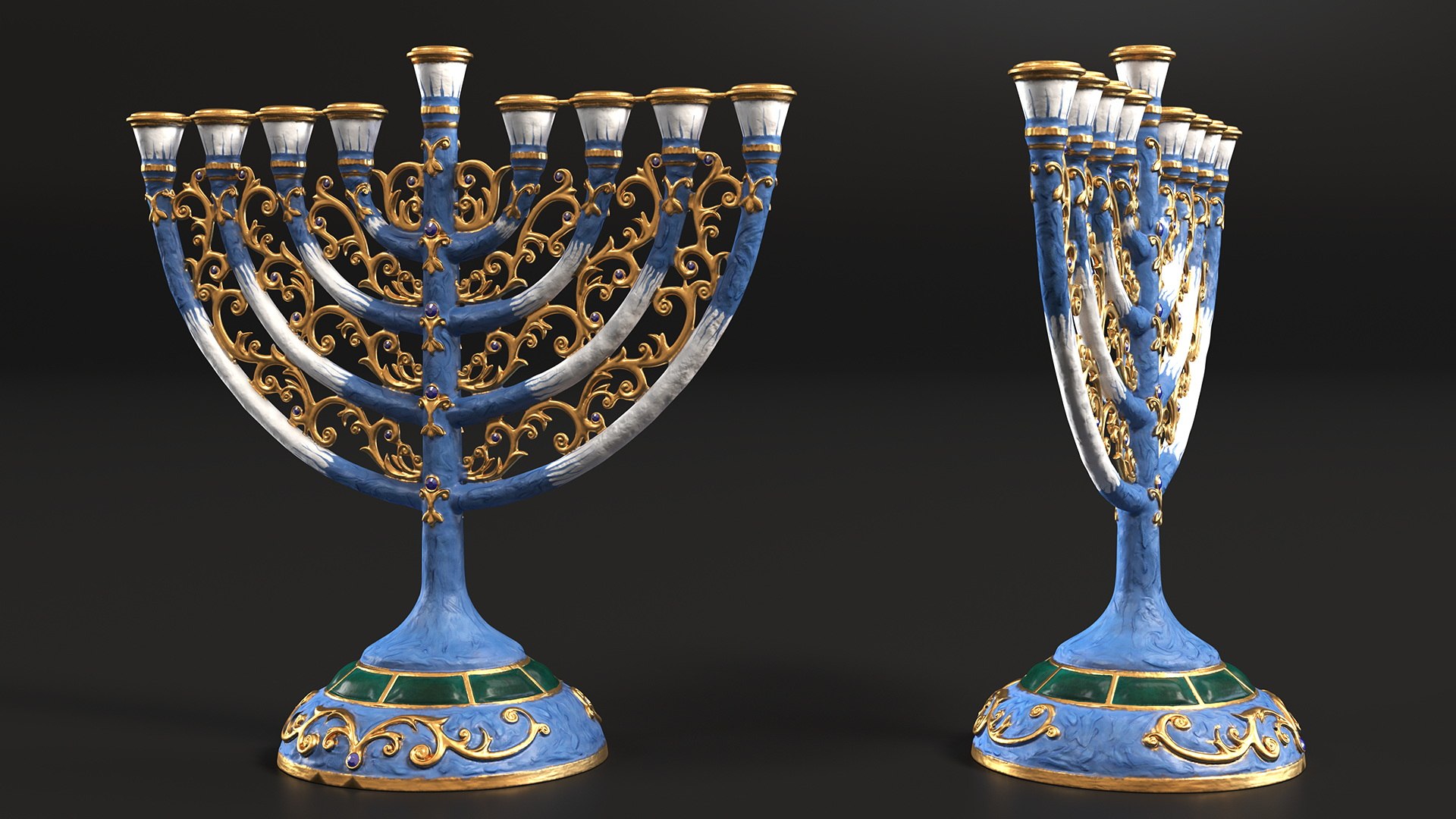 3D Hanukkah Candlesticks Collection Model - TurboSquid 2038972
