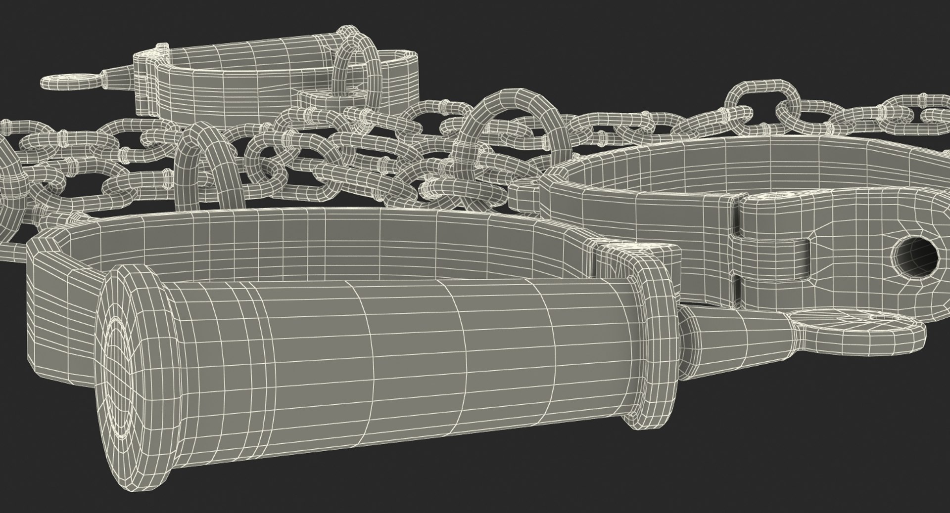 3d model old hand leg shackles