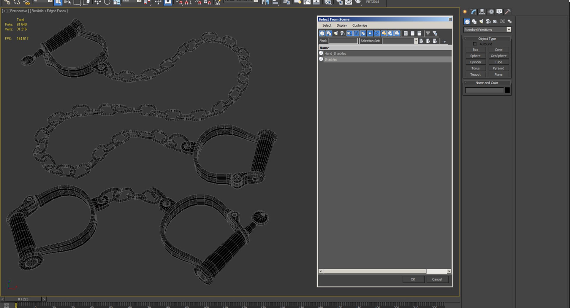 3d model old hand leg shackles