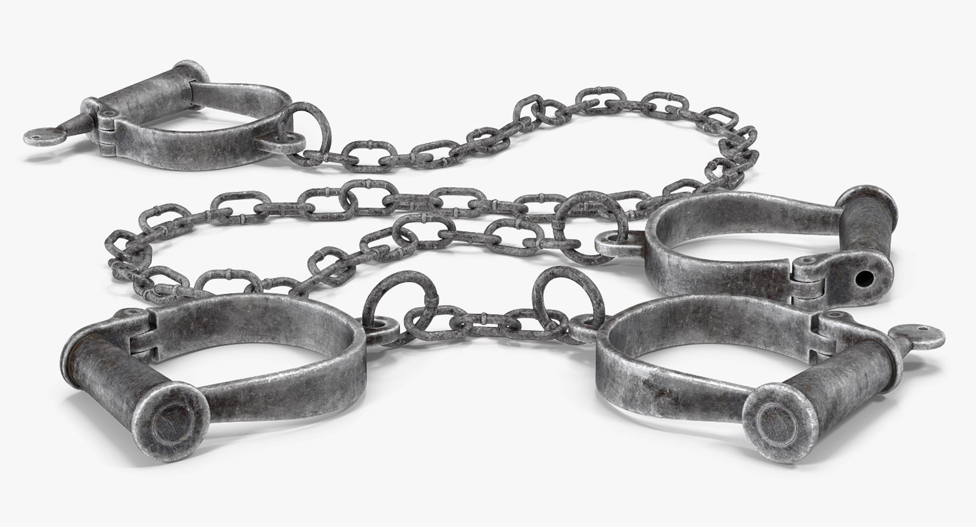 3d model old hand leg shackles