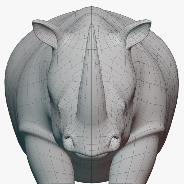 3D rigged rhinoceros base mesh - TurboSquid 1519471