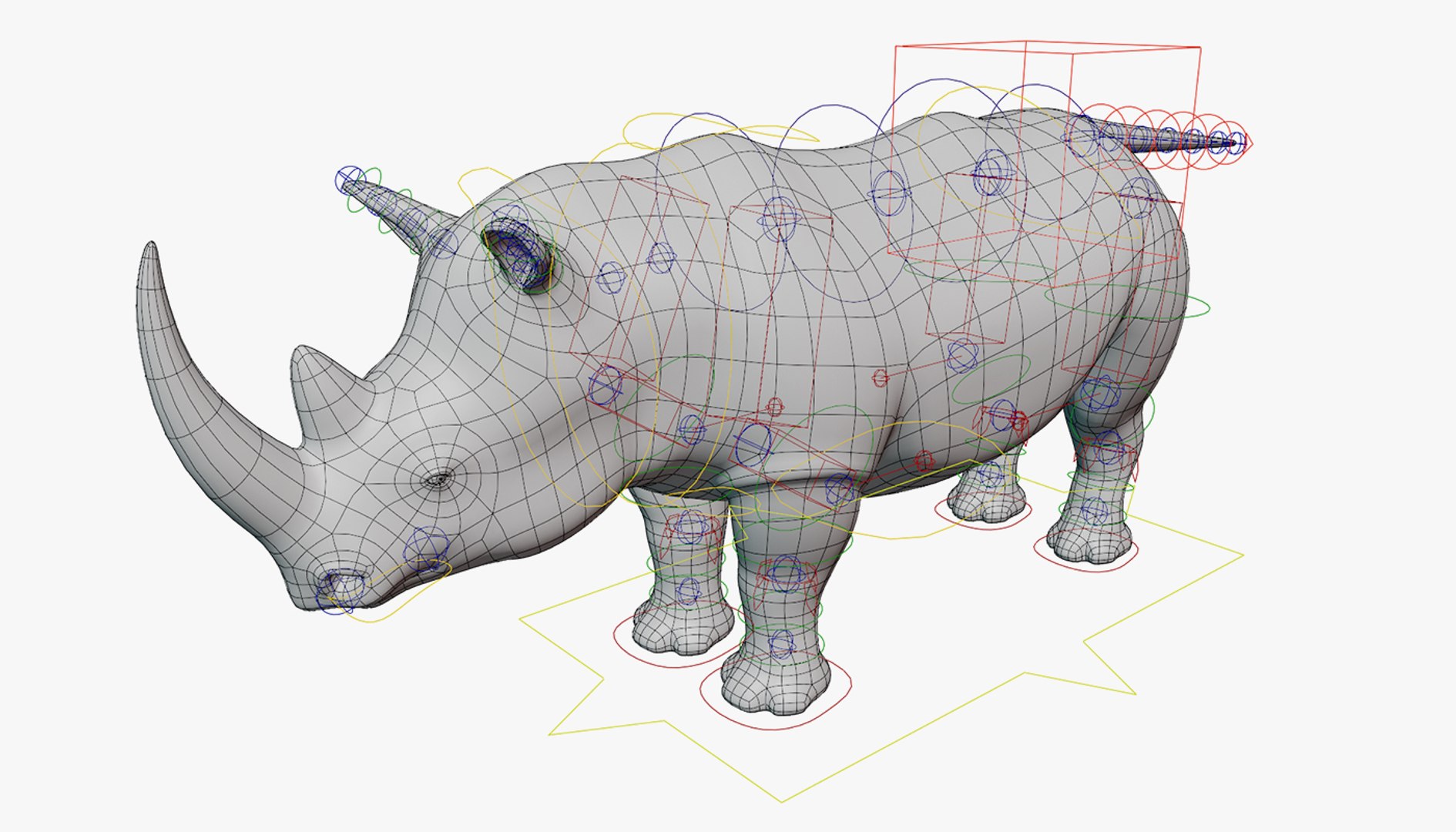 3D rigged rhinoceros base mesh - TurboSquid 1519471