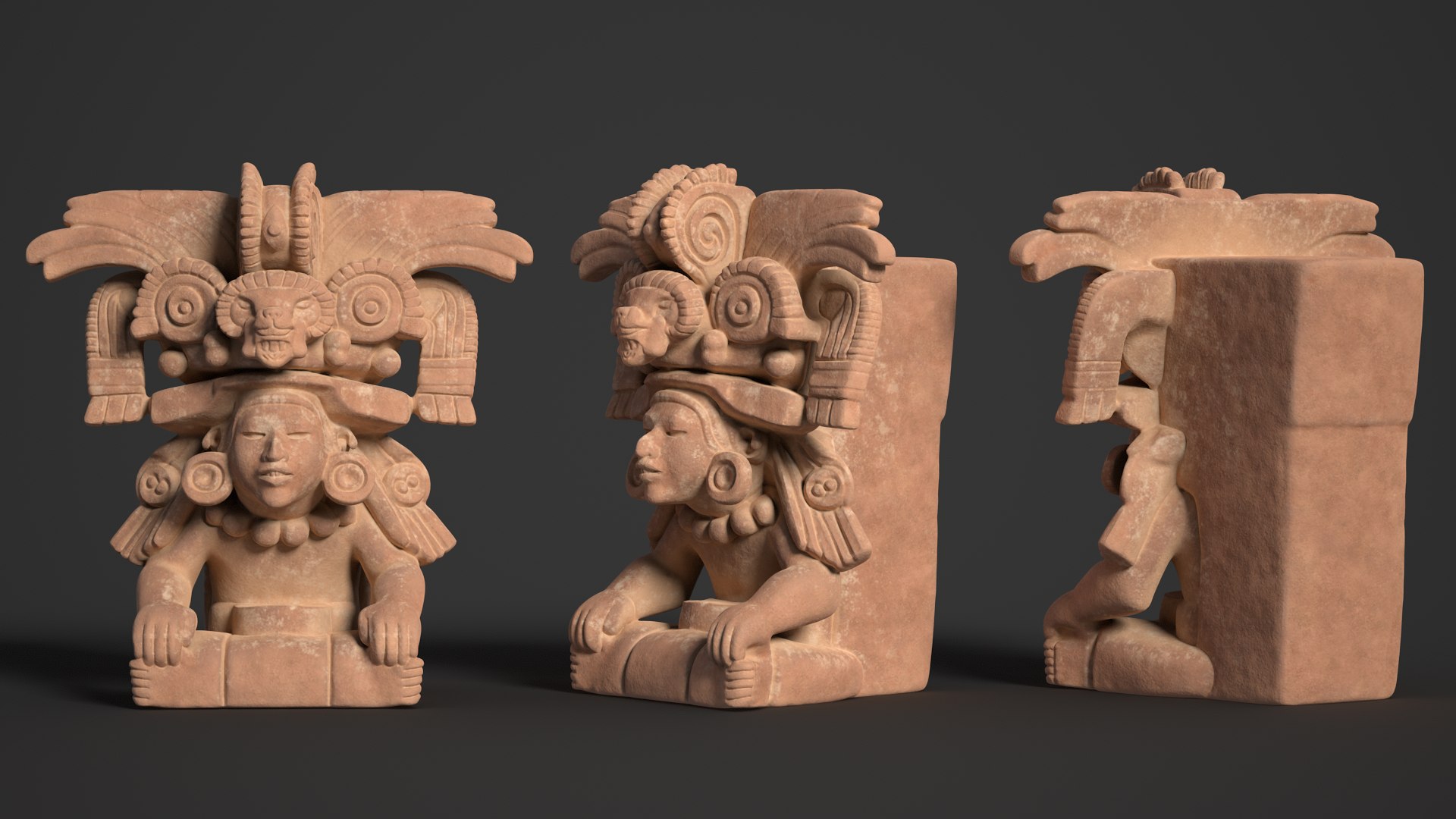 3D 15 Ancient Mayan Statues - 250120 - TurboSquid 2343203