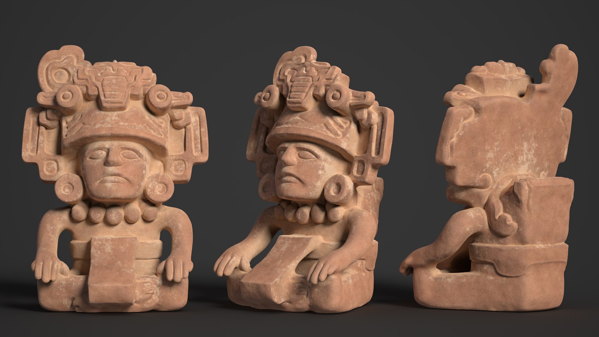 3D 15 Ancient Mayan Statues - 250120 - TurboSquid 2343203