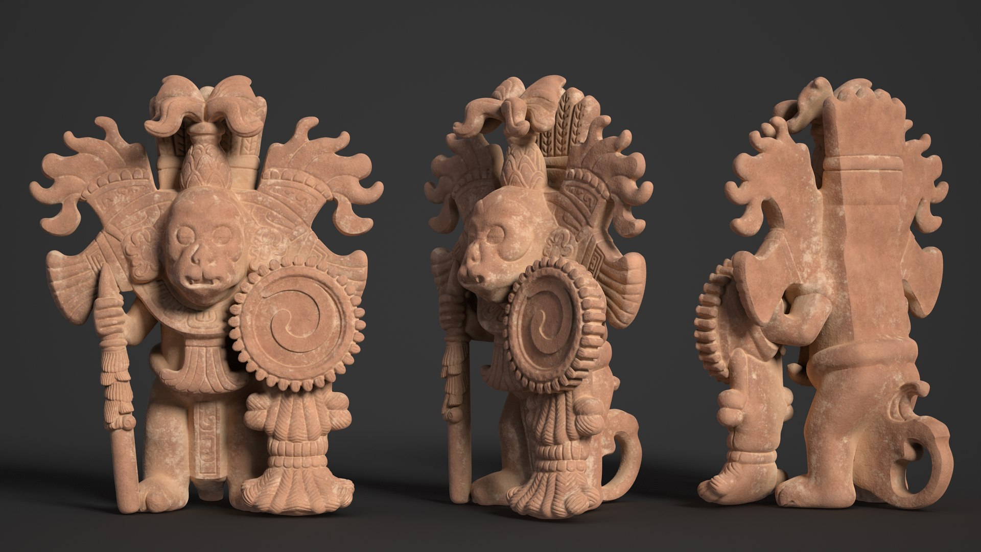 3D 15 Ancient Mayan Statues - 250120 - TurboSquid 2343203