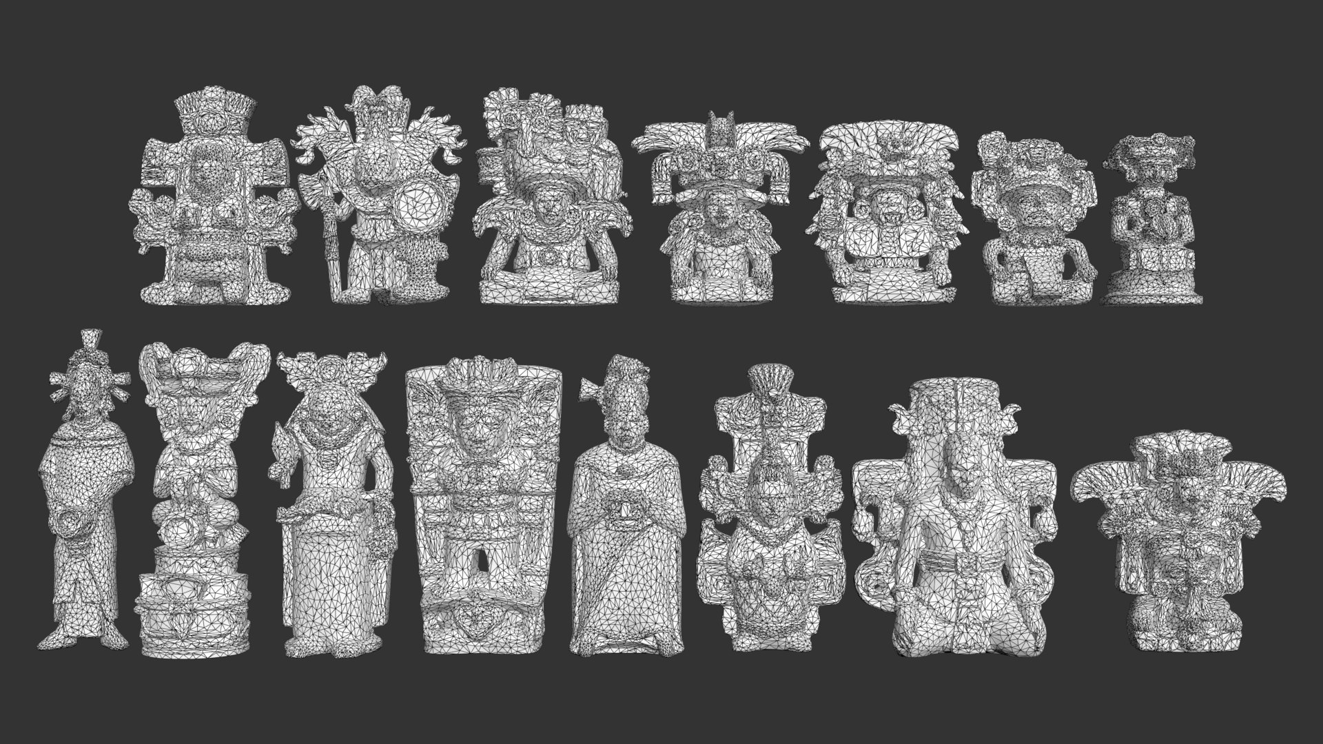 3D 15 Ancient Mayan Statues - 250120 - TurboSquid 2343203