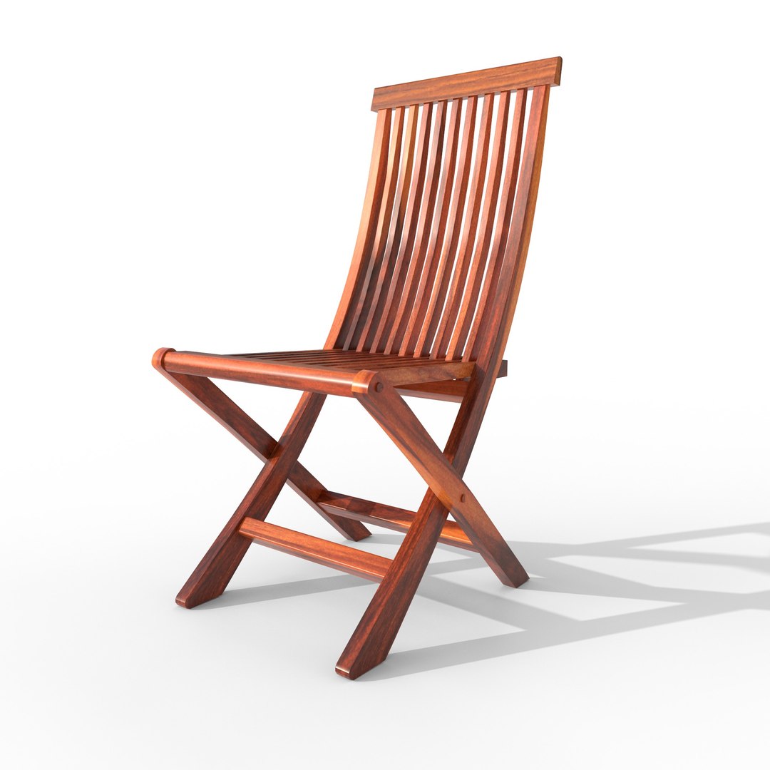 3D Wooden Folding Chair - TurboSquid 2108778