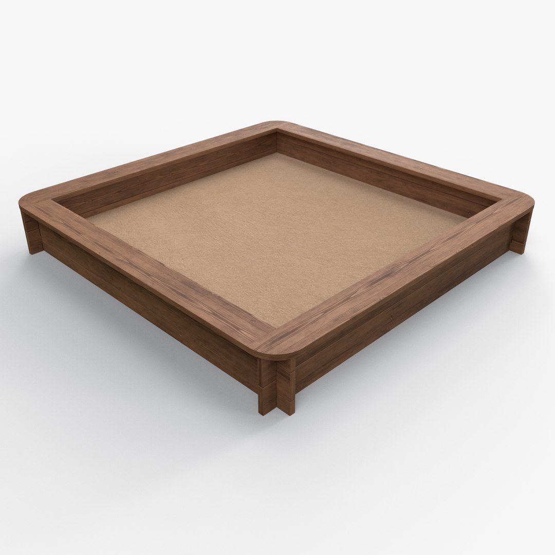 3D PBR Outdoor Wooden Sandbox Square B - TurboSquid 2061102