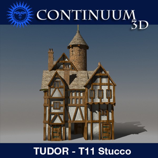 t11 tudor style medieval building 3d model