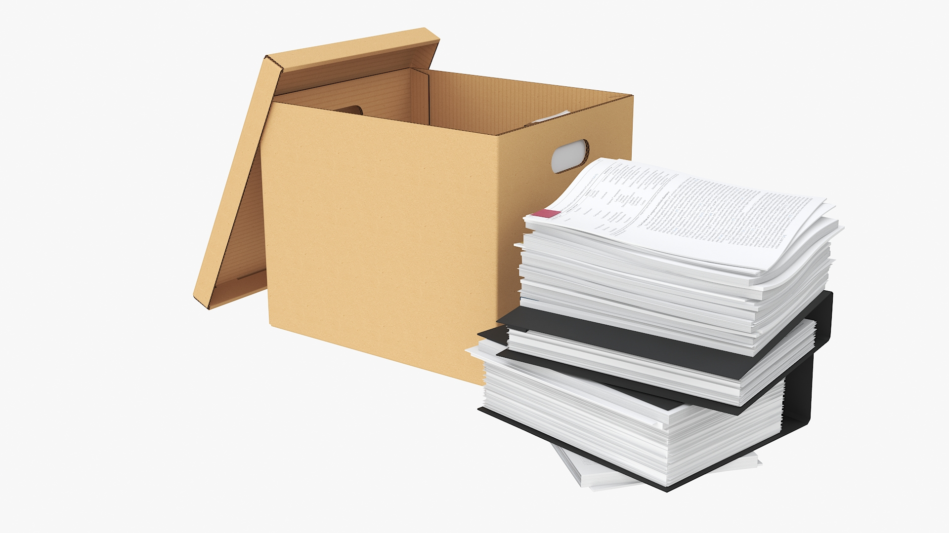 Cardboard Archival Storage Box With Paper Documents 3D - TurboSquid 2535865