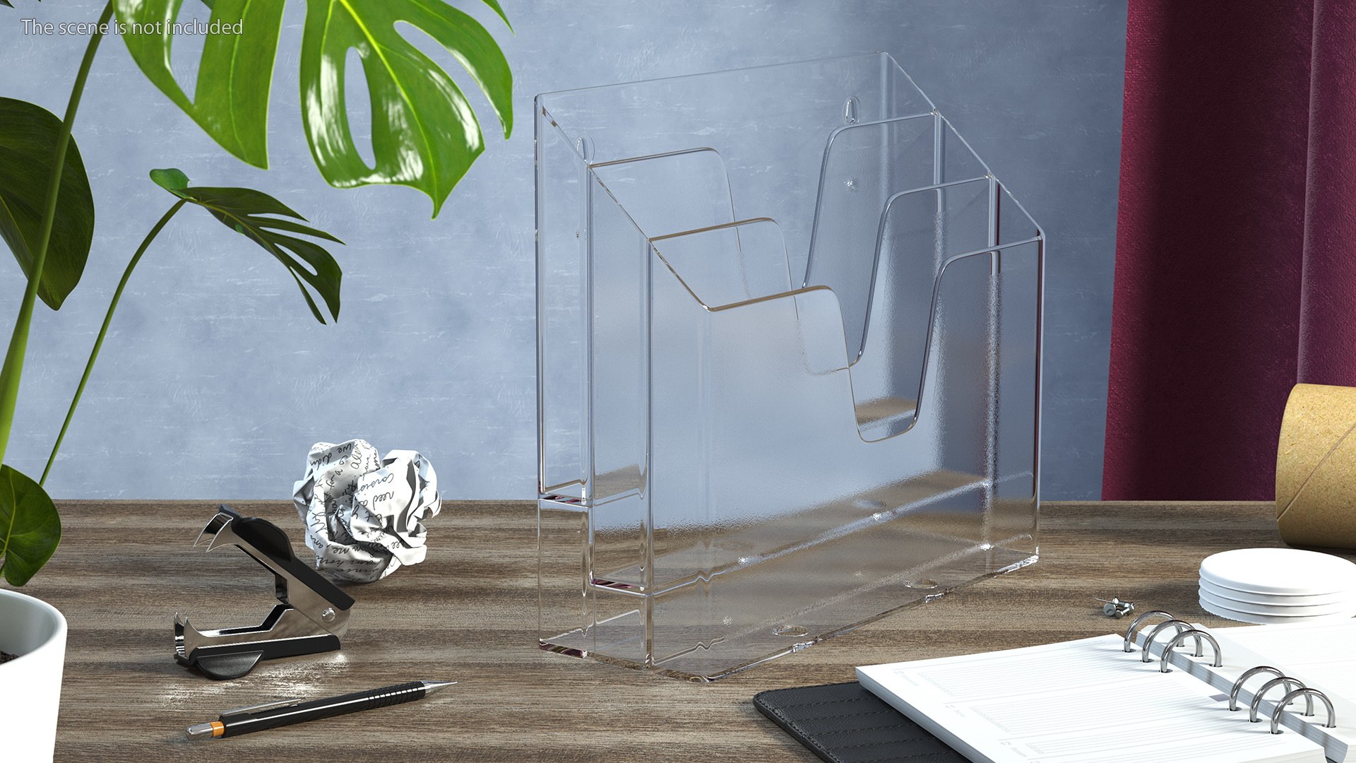 Horizontal Folder Organizer Triple File Transparent Model - TurboSquid ...