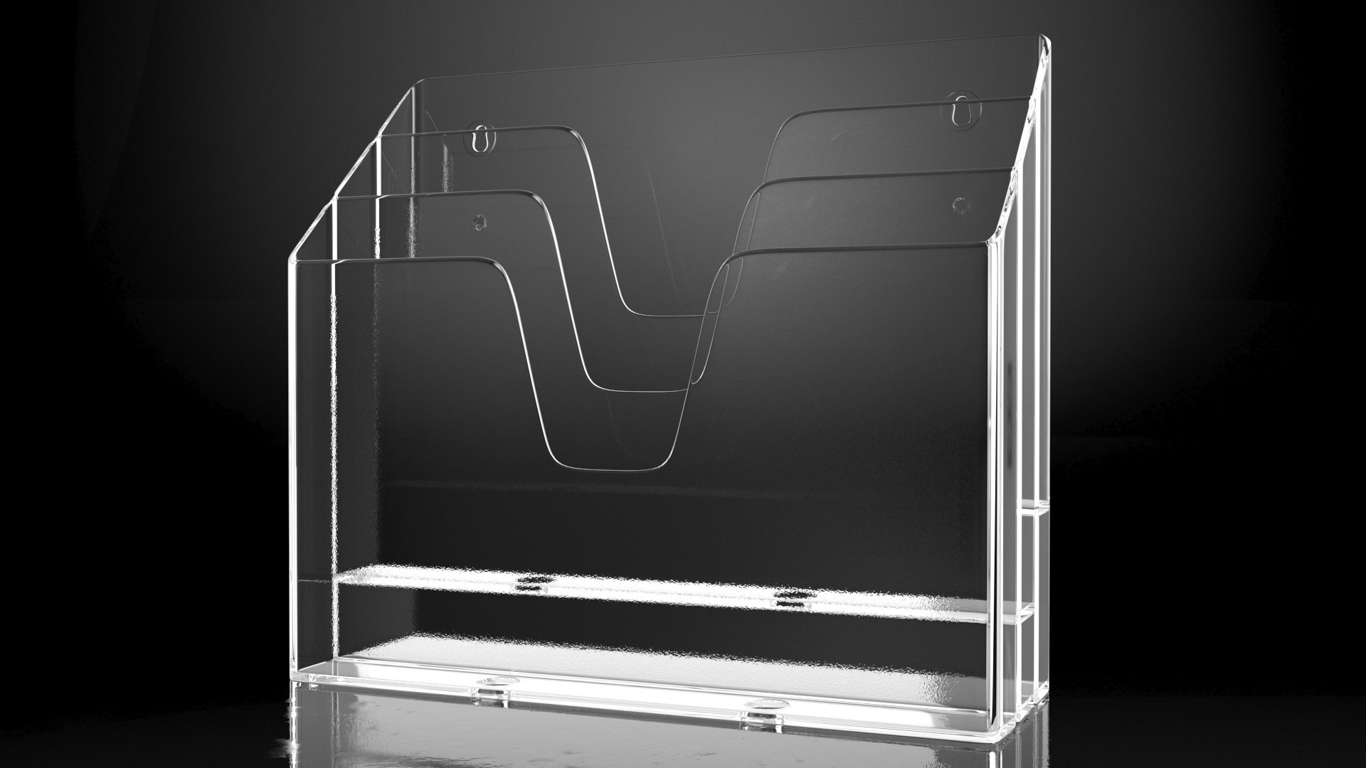 Horizontal Folder Organizer Triple File Transparent Model - TurboSquid ...