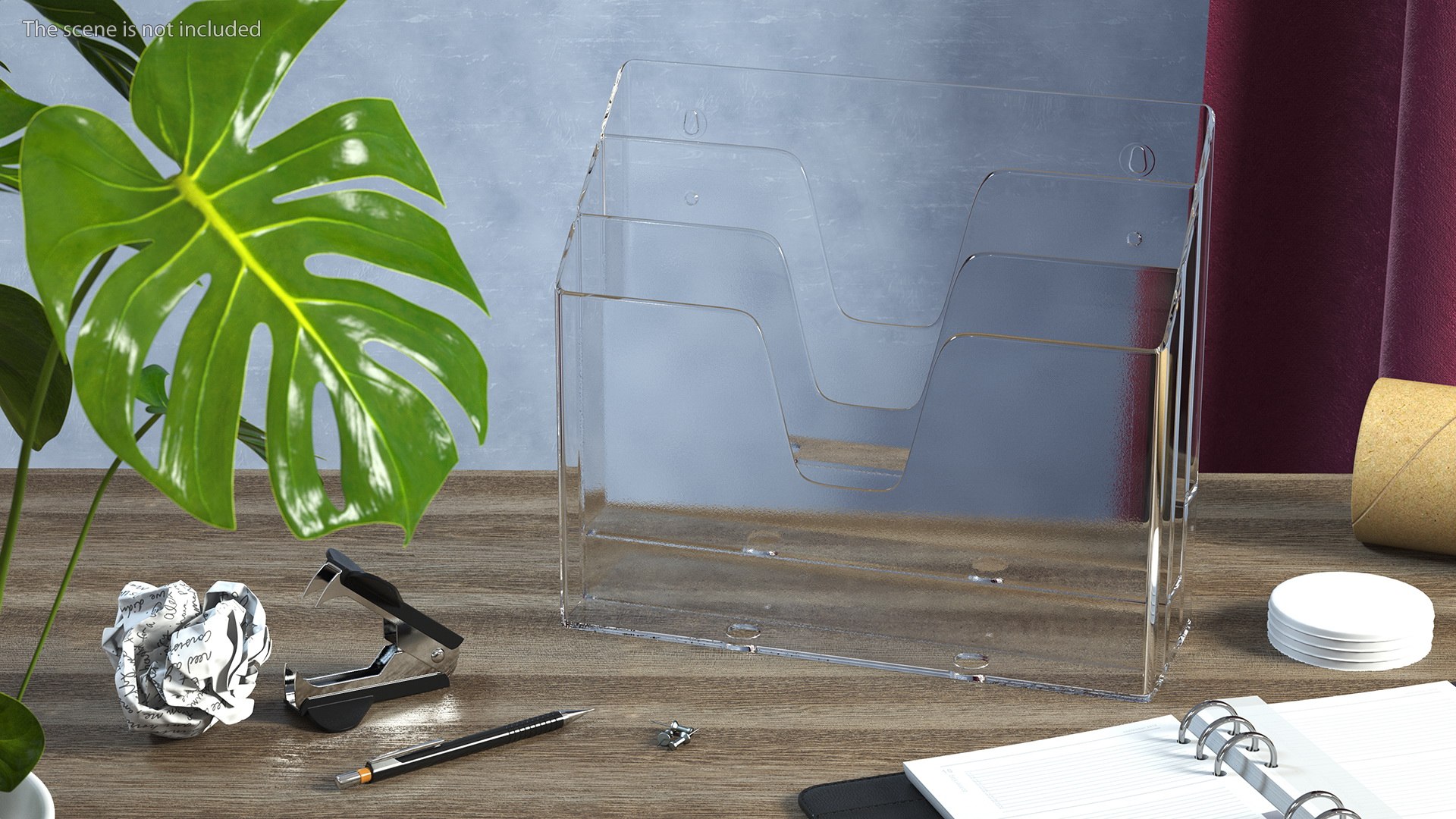 Horizontal Folder Organizer Triple File Transparent Model - TurboSquid ...