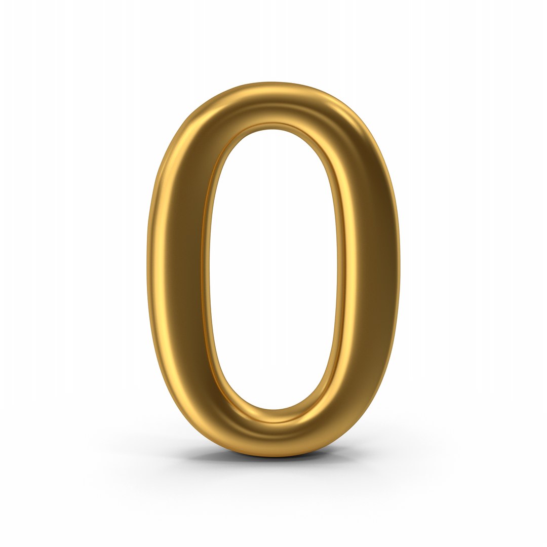 3D Number 0 Gold Model - TurboSquid 1866320
