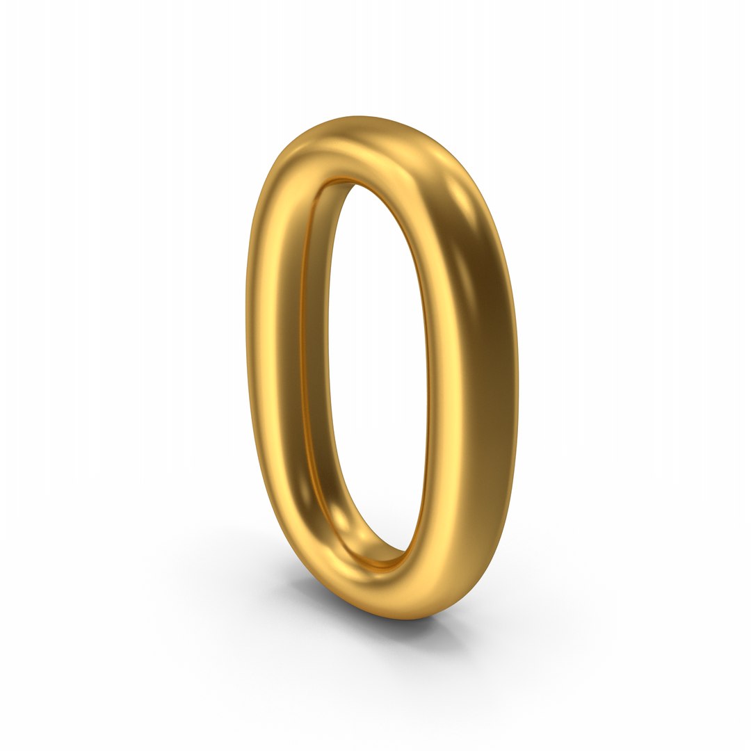 3D Number 0 Gold Model - TurboSquid 1866320
