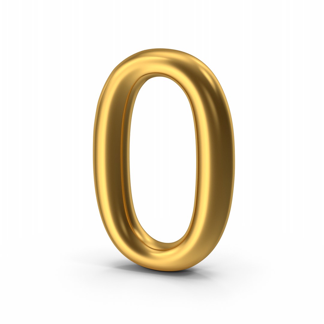 3D Number 0 Gold Model - TurboSquid 1866320