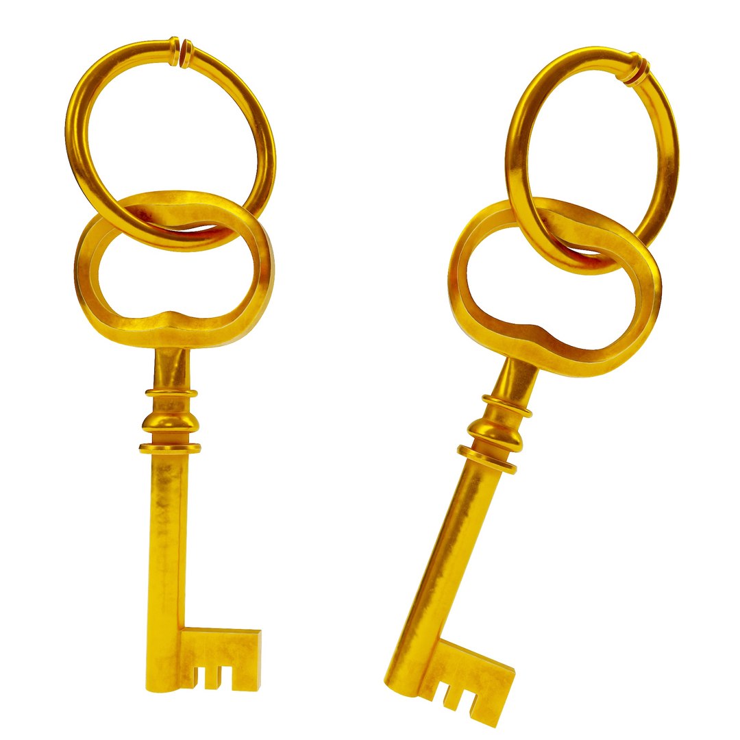 3D Antique gold key - TurboSquid 1976717