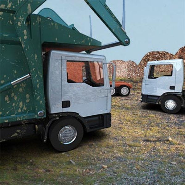 landfill trucks 3d model