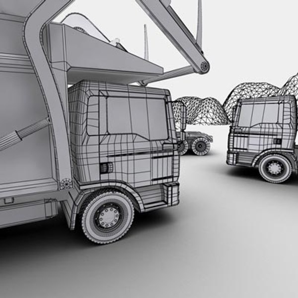 landfill trucks 3d model