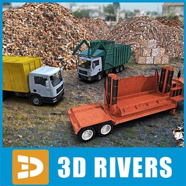 landfill trucks 3d model
