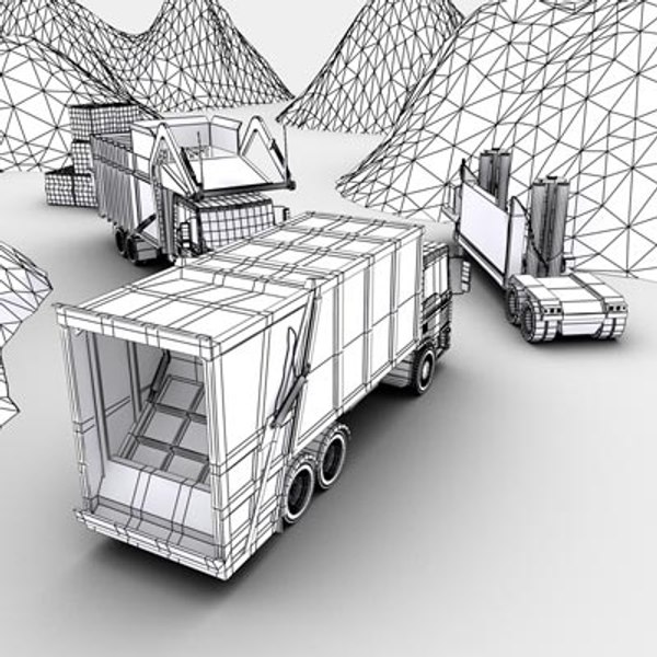 landfill trucks 3d model