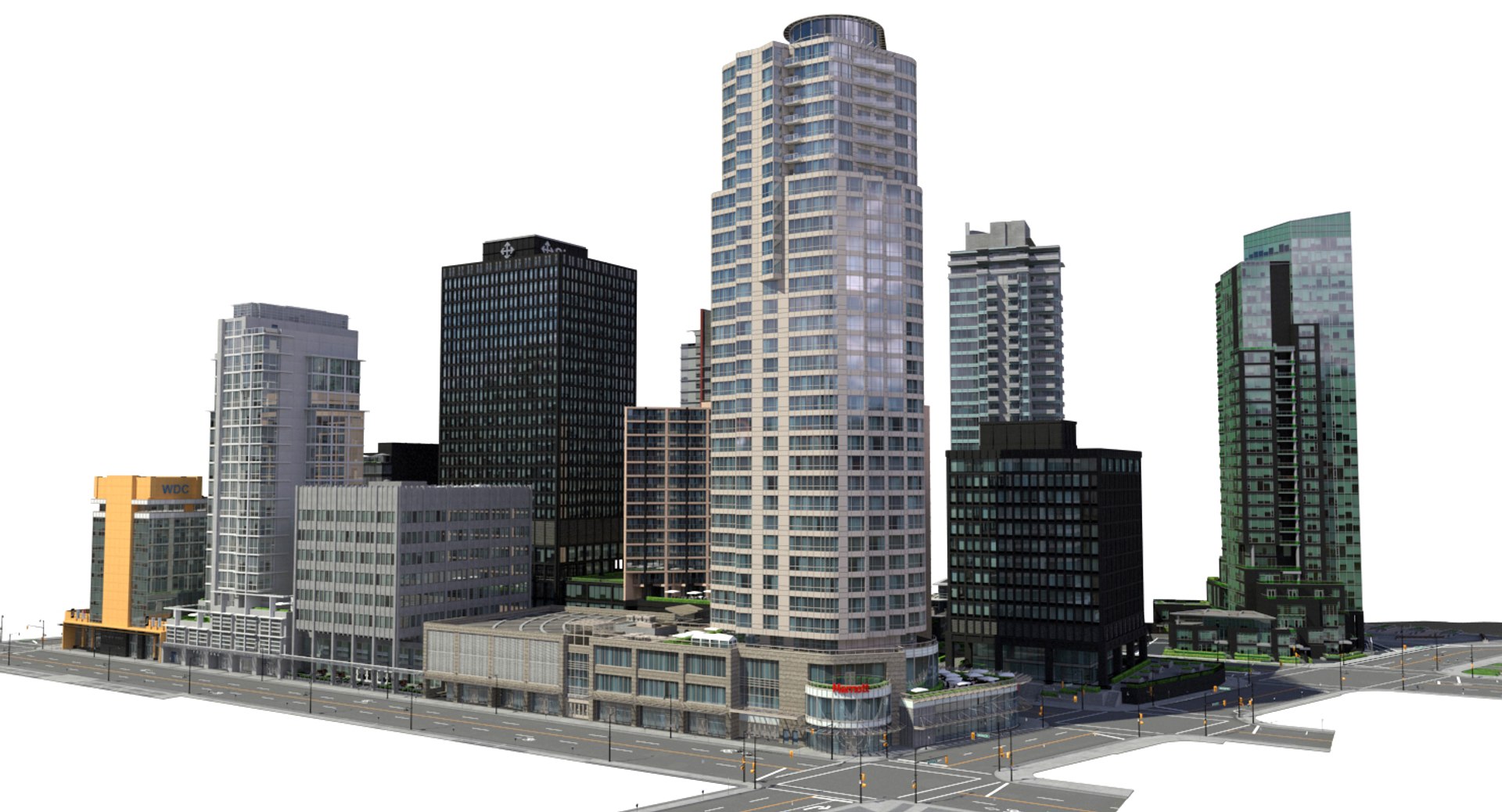 3d Model City Block Buildings