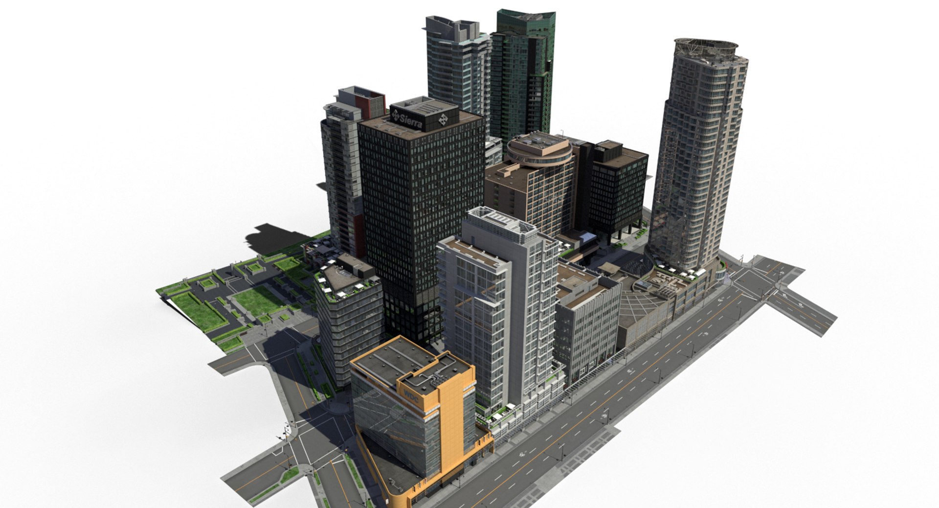 3d Model City Block Buildings