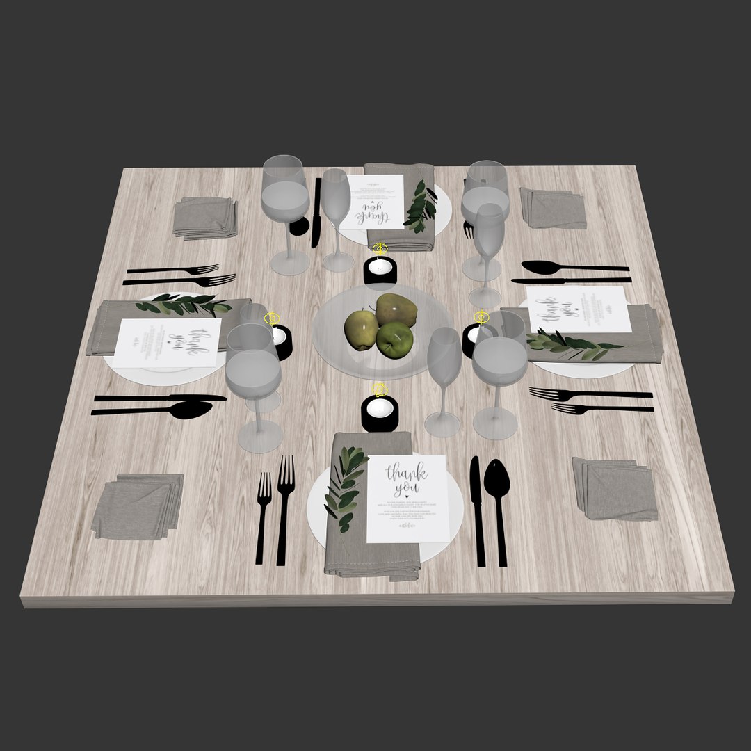 3D Model Table Setting 16 - TurboSquid 1483040