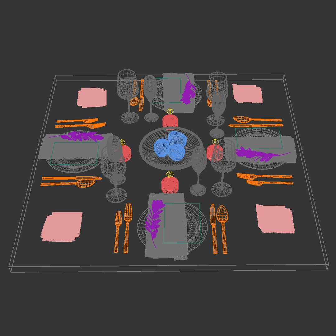 3D Model Table Setting 16 - TurboSquid 1483040