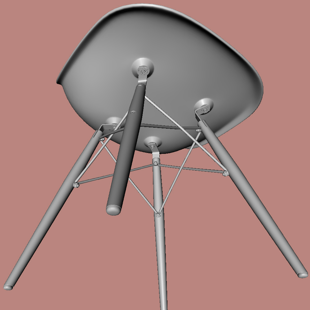 eames plastic chair dsw 3d model