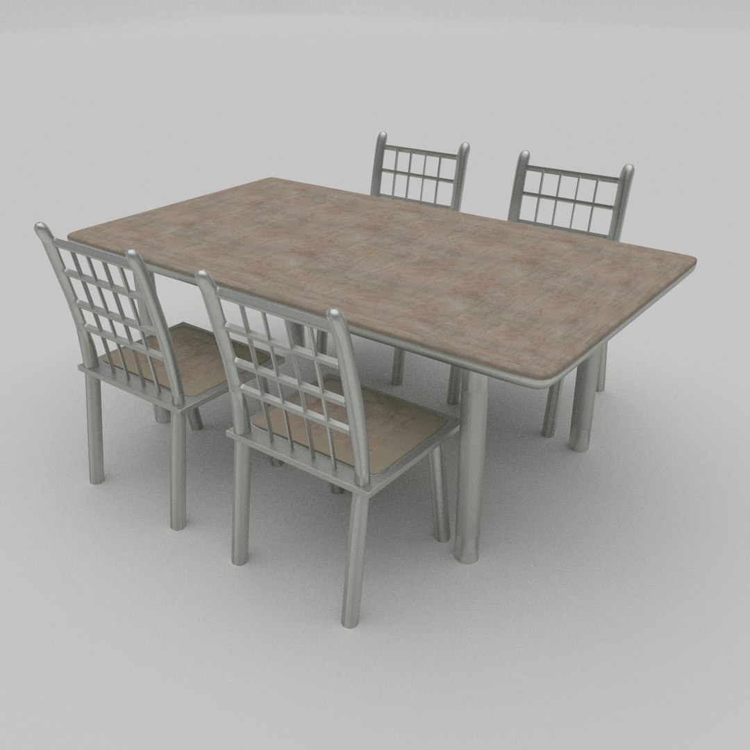 3D Metal Dining Table Model - TurboSquid 1463261