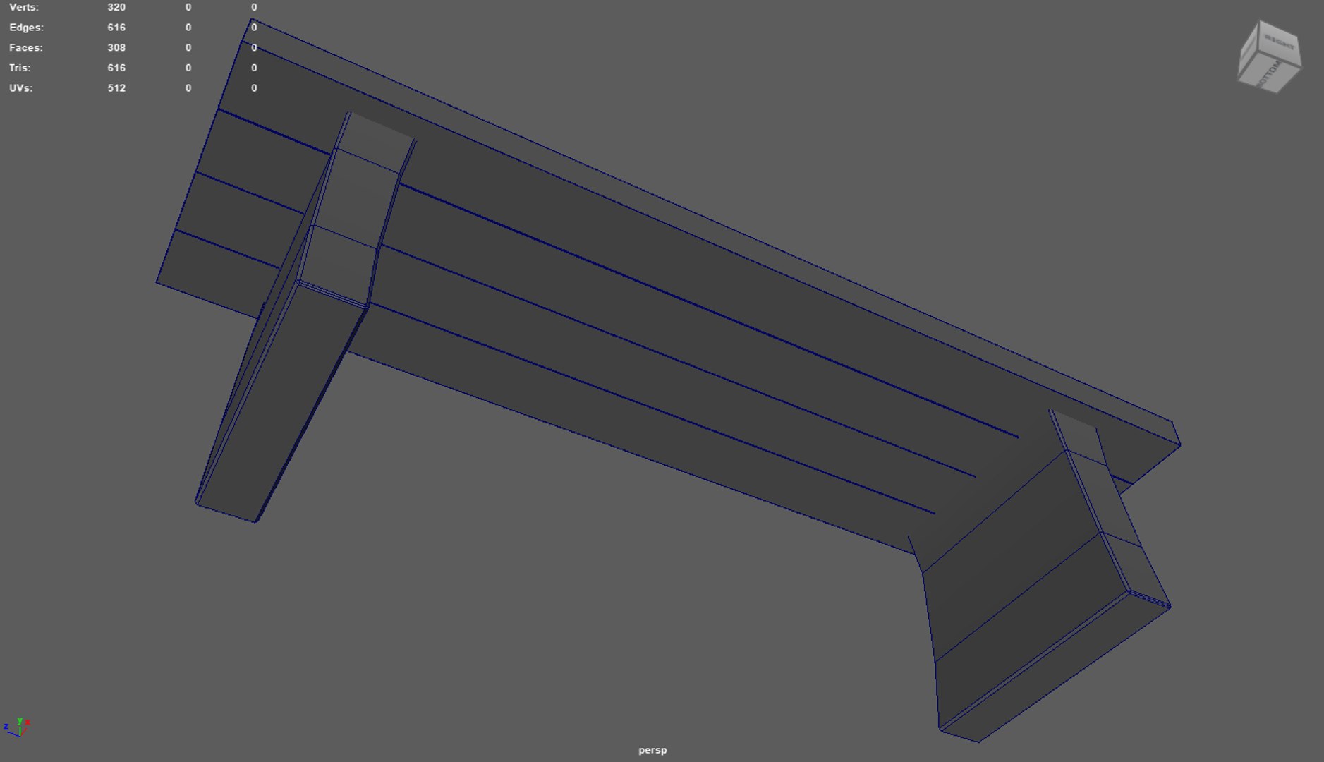 3D Low Poly Bench 02 Model - TurboSquid 2411431