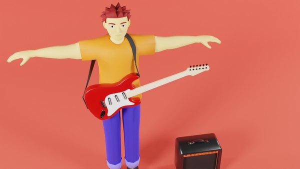 Rocker man cartoon 3D - TurboSquid 1681113
