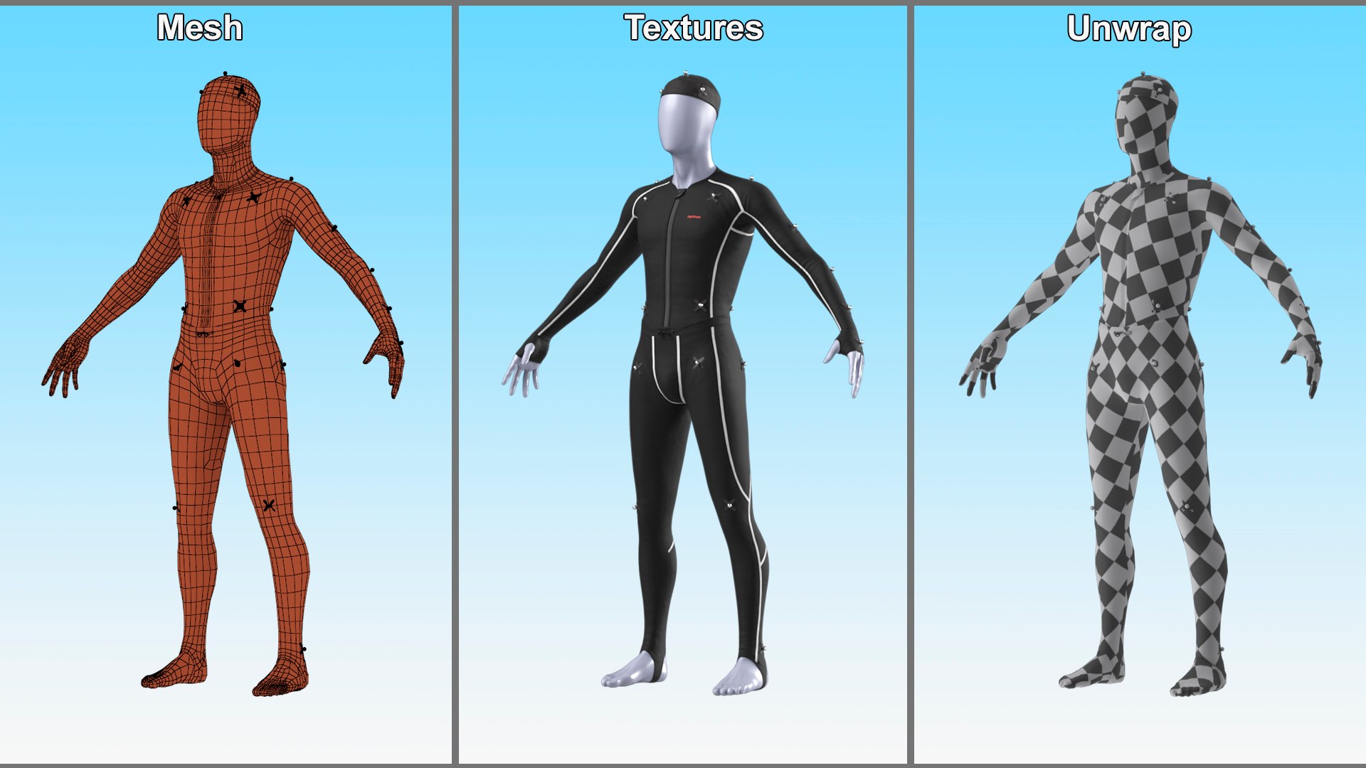 3D OptiTrack Motion Capture Suit Rigged For Maya - TurboSquid 2330098