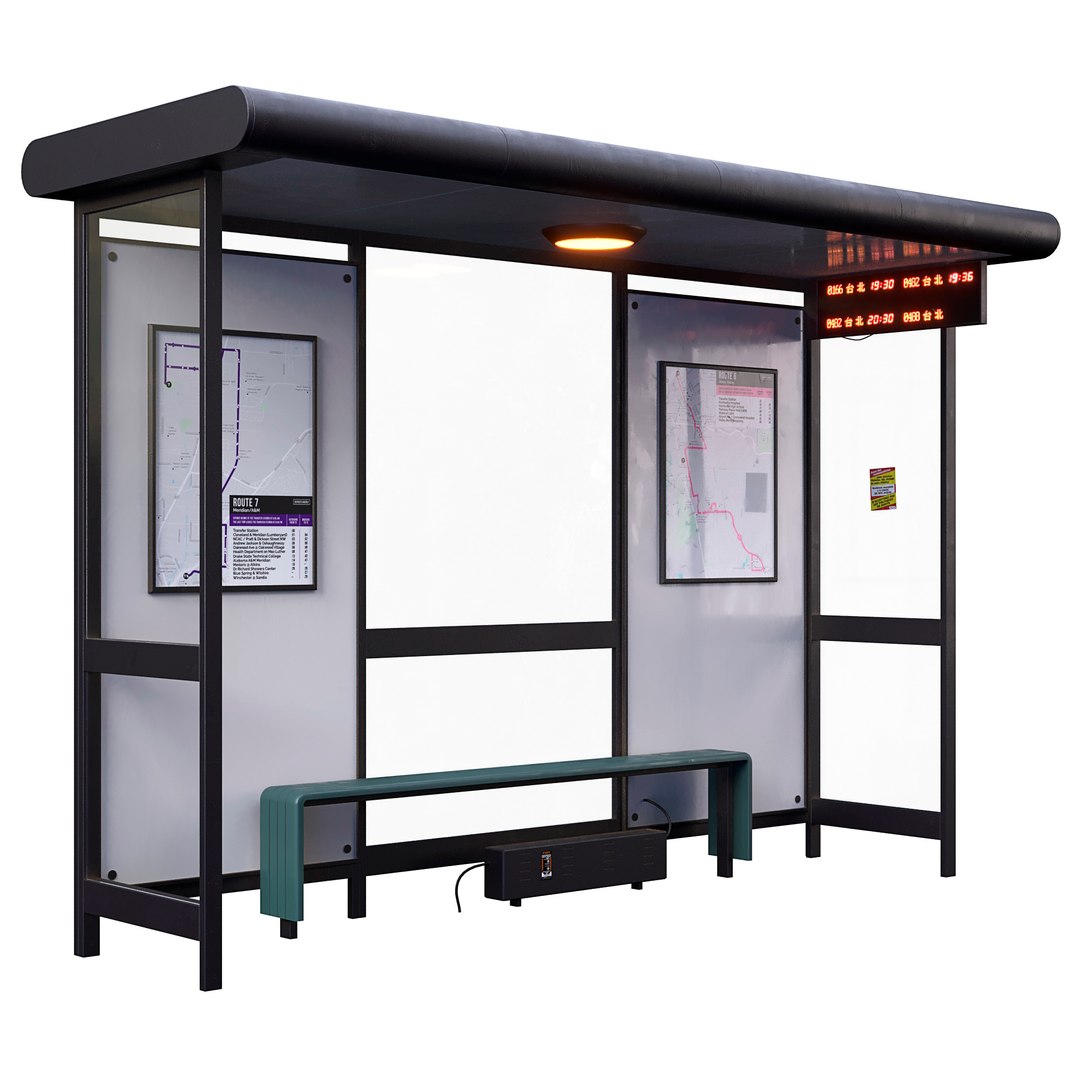 3D Bus Stop Model - TurboSquid 1858633