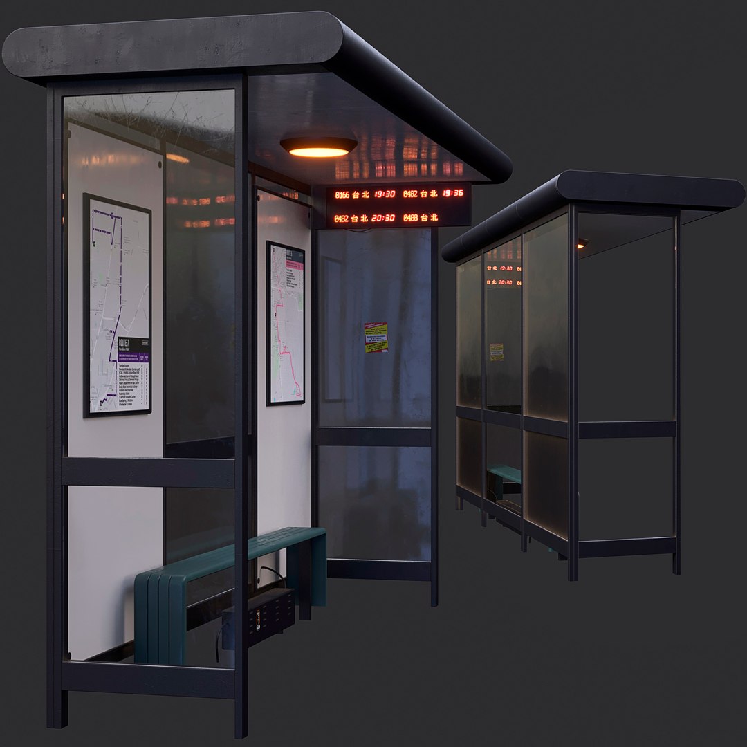 3D Bus Stop Model - TurboSquid 1858633