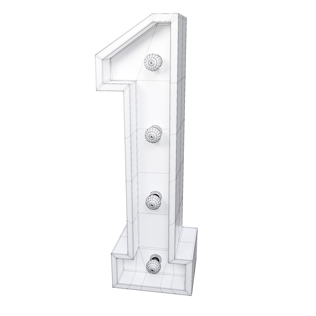 3D Marquee Number One Led Glow Sign 3dmodel - TurboSquid 1973028