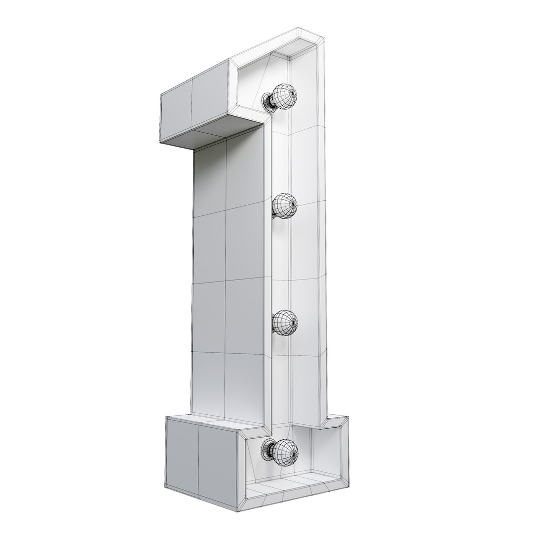 3D Marquee Number One Led Glow Sign 3dmodel - TurboSquid 1973028