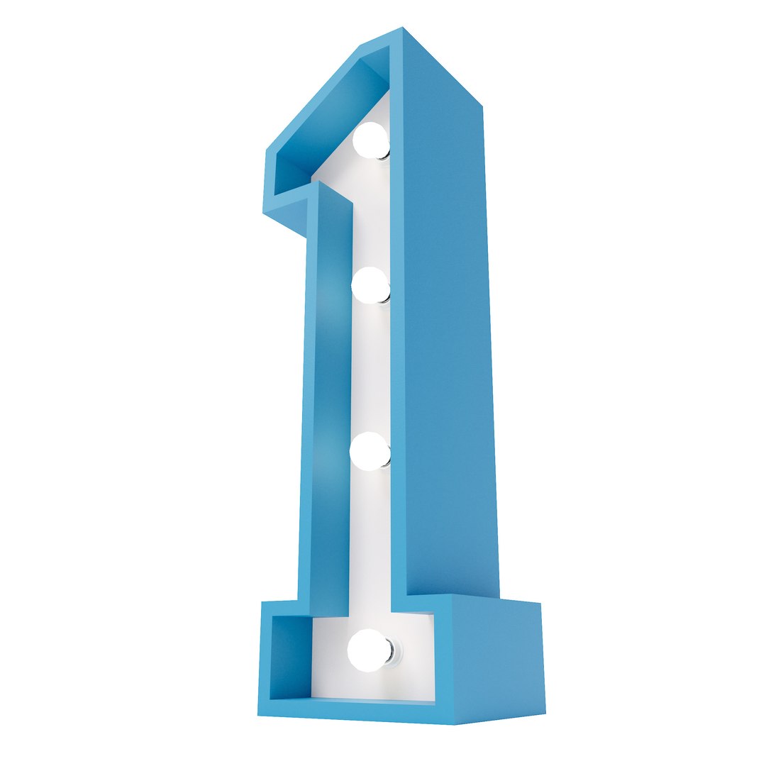 3D Marquee Number One Led Glow Sign 3dmodel - TurboSquid 1973028