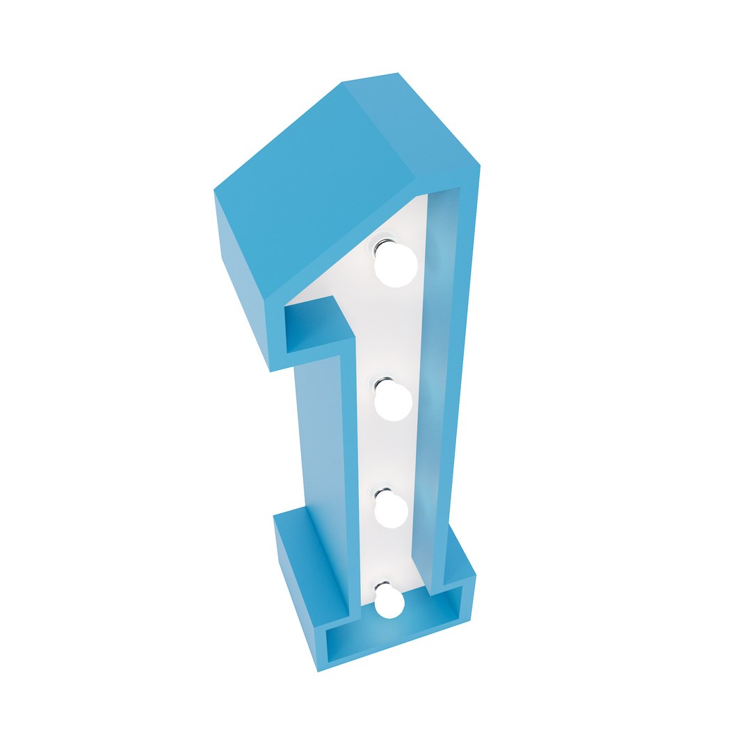 3D Marquee Number One Led Glow Sign 3dmodel - TurboSquid 1973028