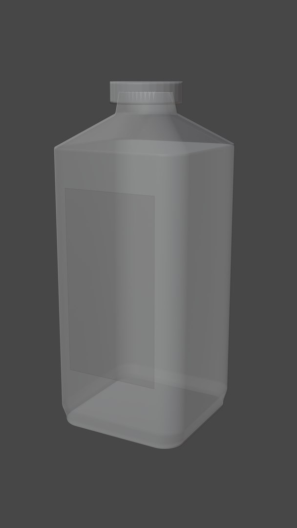 Translucent Square Bottle For Liquids Medicine Food Chemicals Model ...