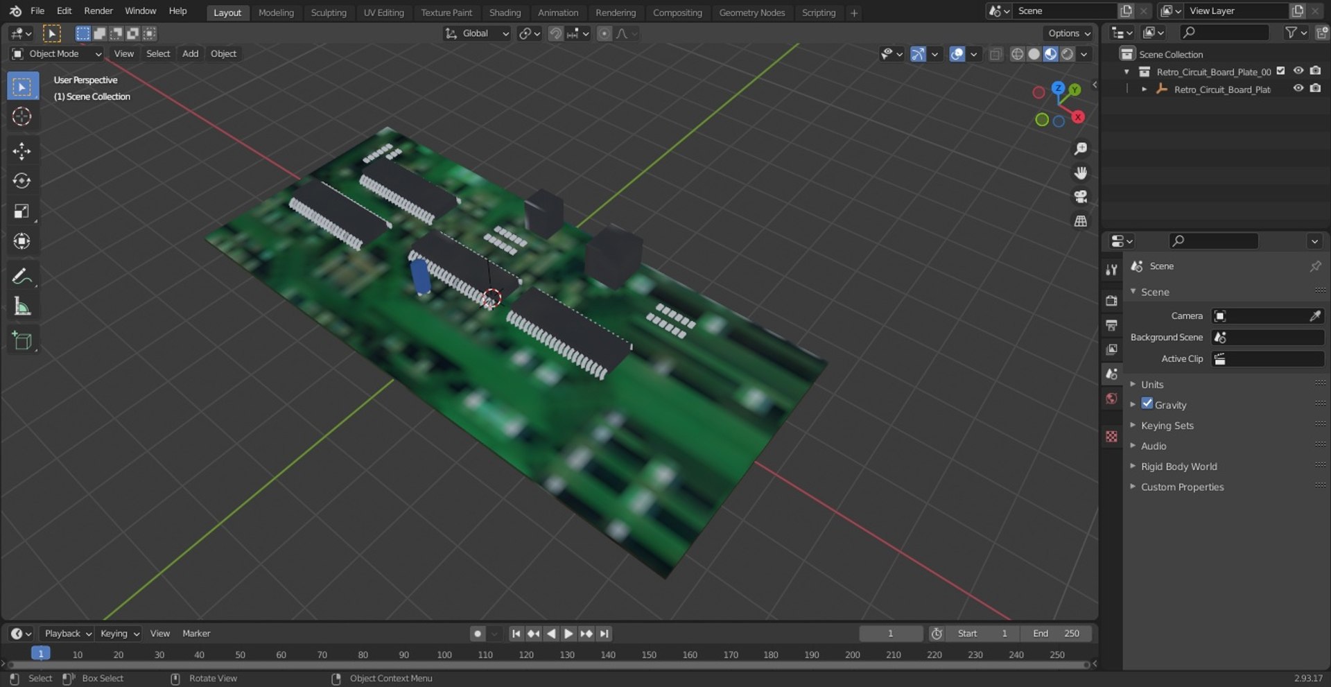 3D Retro Circuit Board Plate - TurboSquid 2065875