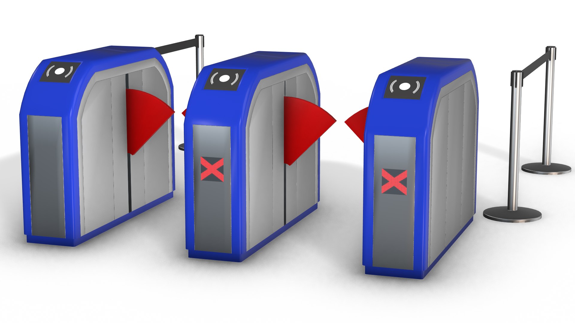 Access Control Barrier Model - TurboSquid 1533570