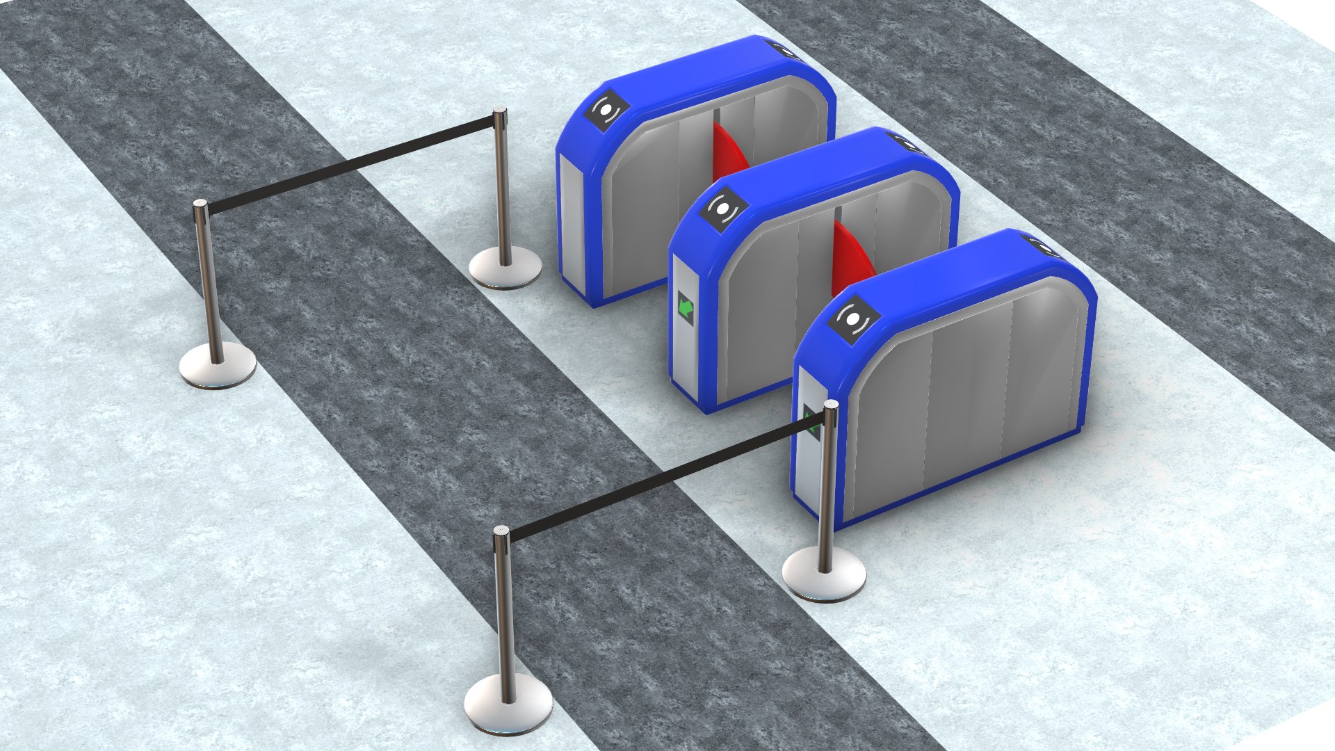Access Control Barrier Model - TurboSquid 1533570