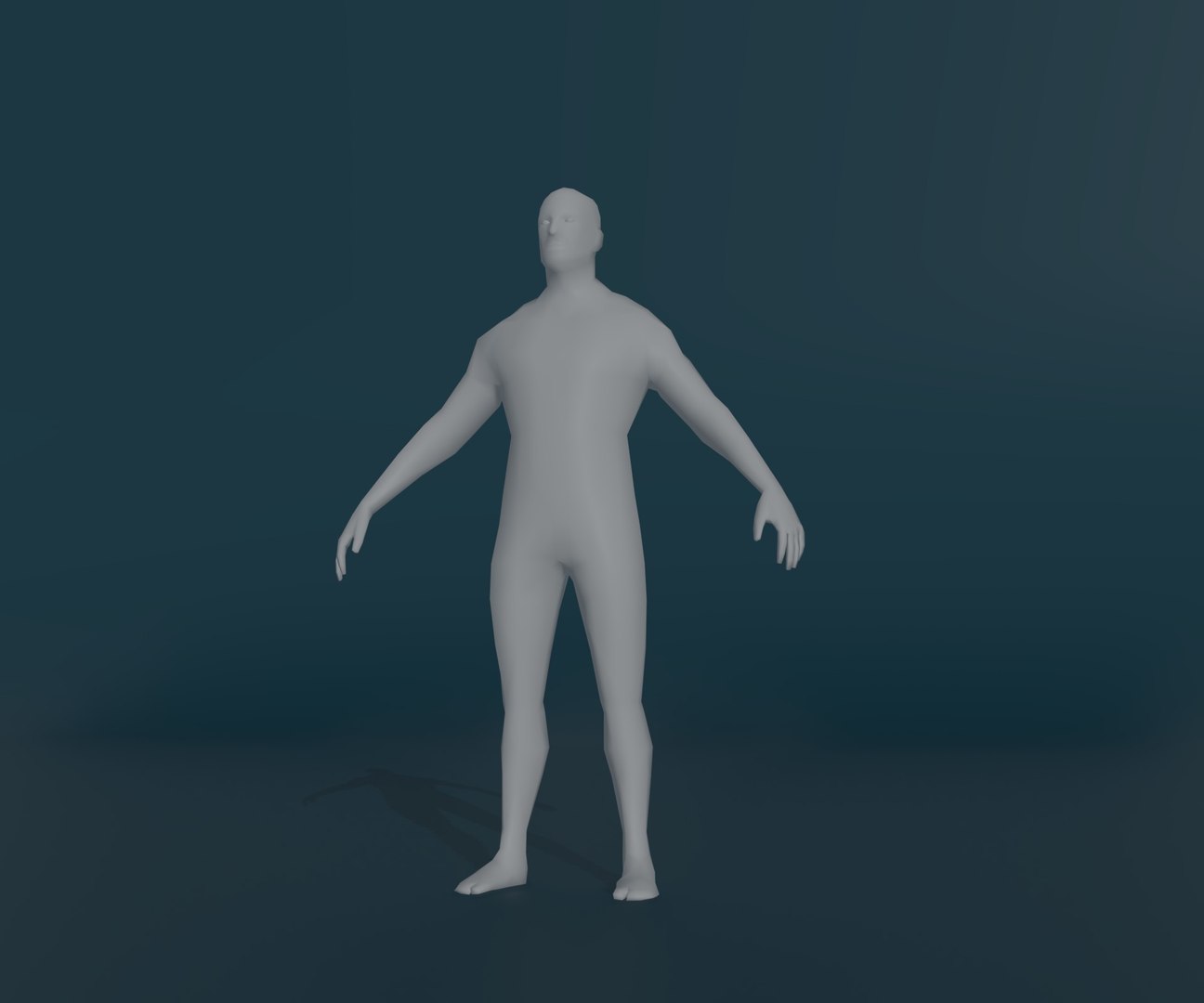 3D Male Body Base Mesh Animated and Rigged 3D Model 1k Polygons ...