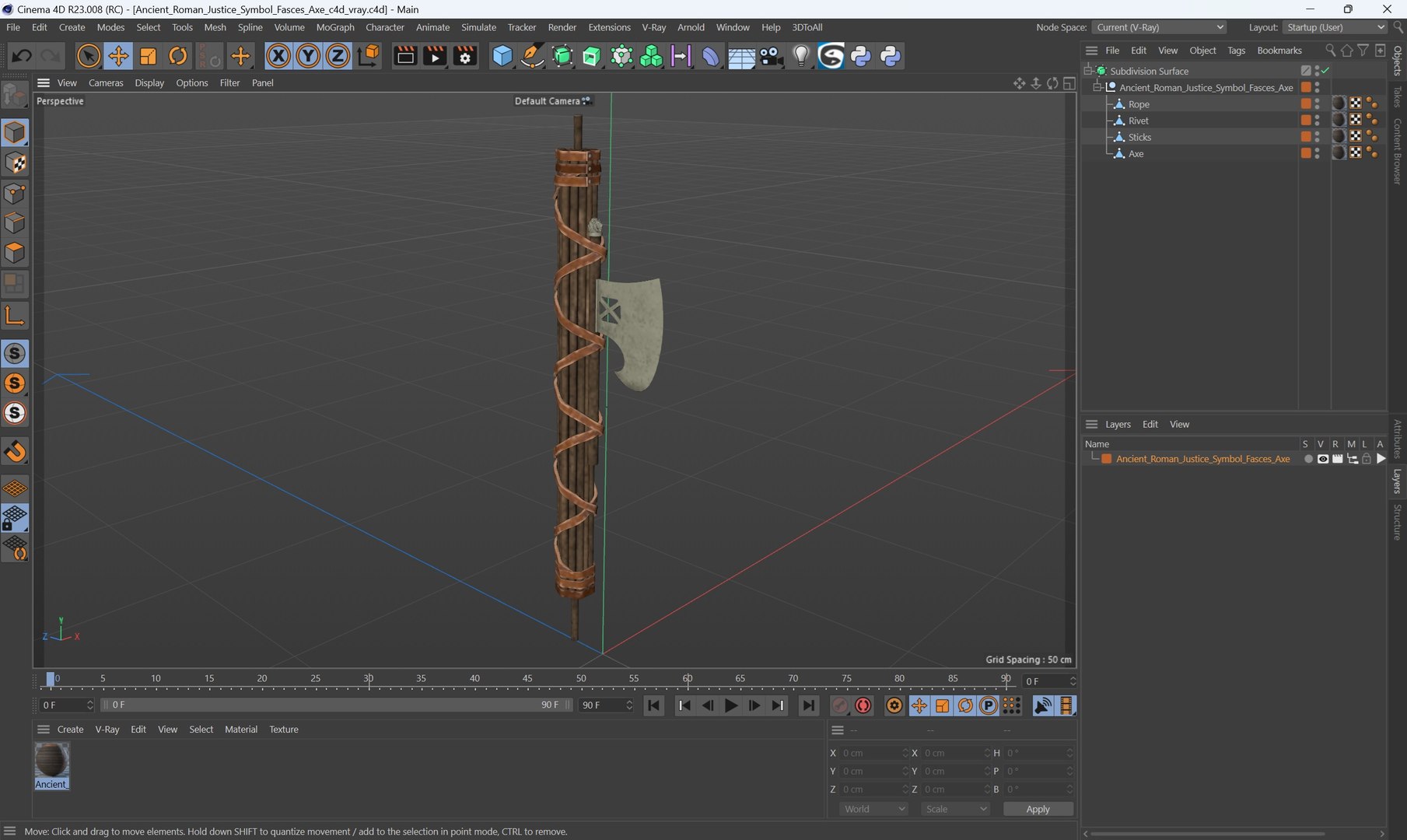 3D Ancient Roman Justice Symbol Fasces Axe - TurboSquid 2422346