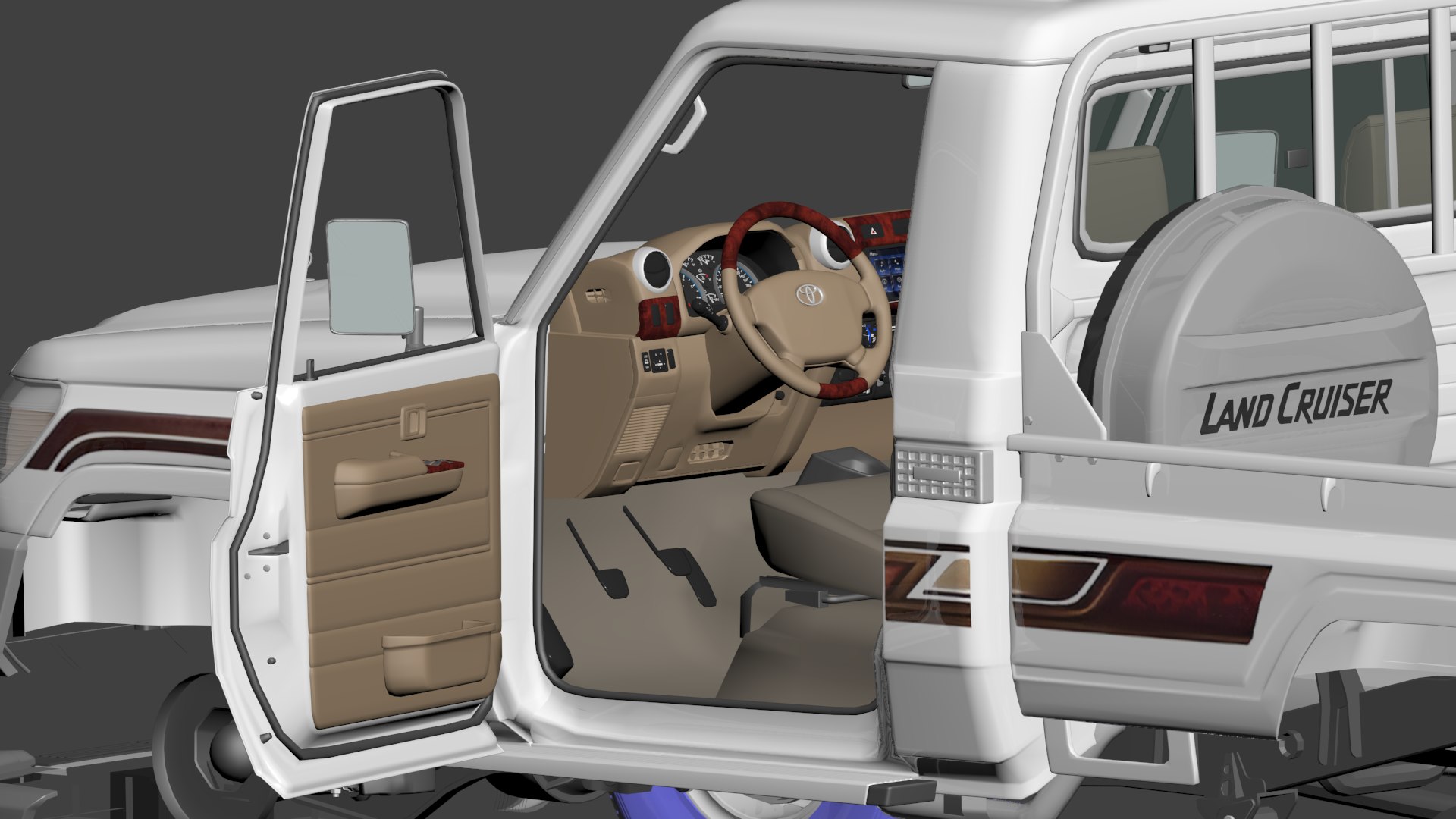 3D Toyota Land Cruiser Pickup J79 Shas 2010 To 2023 With V6 Engine ...