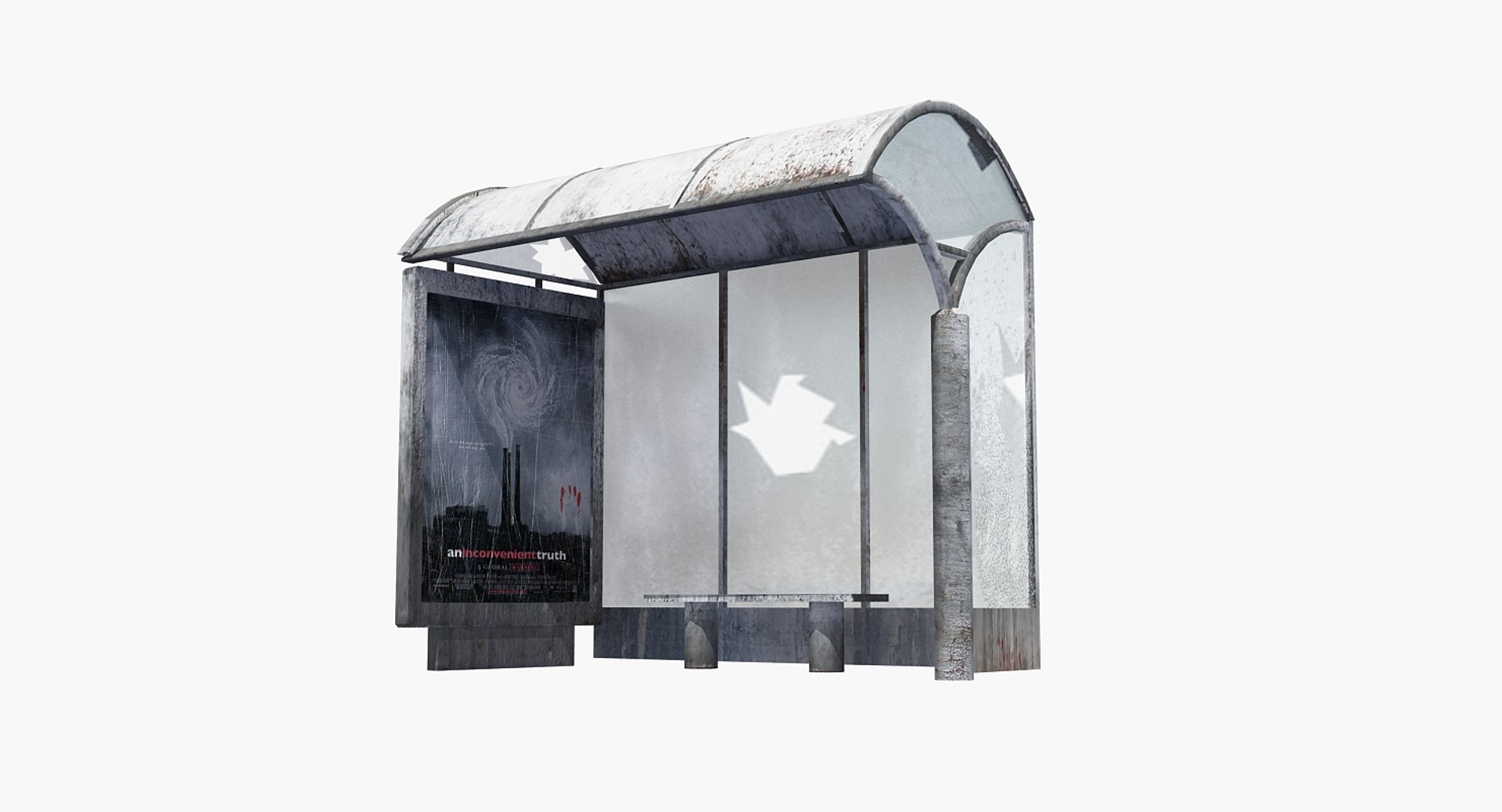 3D Model Ruin Bus Stop - TurboSquid 1314854