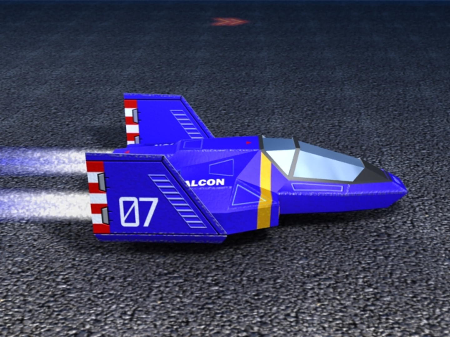 blue falcon f-zero 3d model